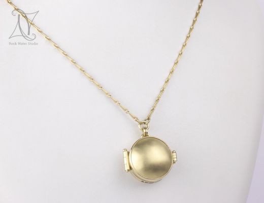 Gold Compass Locket | Rock Water Studio