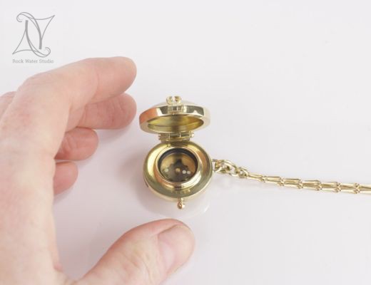 Gold Compass Locket | Rock Water Studio